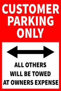 VAAIMAI Customer Parking Only Sticker, 20X30 CM, Red, Heat Protected ...