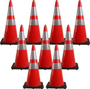 Ladwa Superior Road Traffic Cone, 2.8 kg Pack of 9 cones 750mm, 9 mtr ...