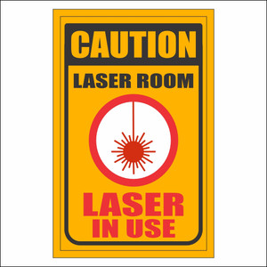Ordershock Caution Laser Rooms For Office And Laser Areas 8x5 Inches ...