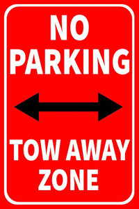 VAAIMAI Red No Parking Tow Away Zone Arrow Sticker, Eco Friendly, UV ...