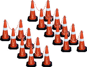 Signxpress Road Traffic Safety Cones +1 Meter Chain (Universal Size ...