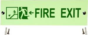 Edu10ment.in Glow-in-Dark FIRE EXIT Run Left Anti-Clockwise Downstairs ...