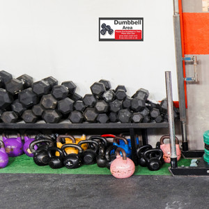 voorkoms Dumbbell Area Sign Board For Gym, Gym Section Sign Board 8x4 ...