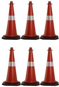 Ezyplus ROAD SAFTEY TRAFFIC CONE SET 6, Pack of 6 Cone, 6 Meter Chain ...
