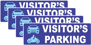 VAAIMAI Visitor'S Parking Sticker, Vinyl UV Printed, 12X4 IN, Safety ...