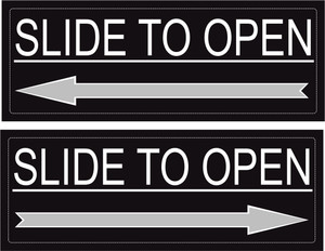 GOODPRINTZONE Slide To Open Door Sticker Signage Size 3x8 inch Pack Of ...