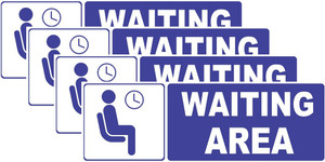 VAAIMAI Waiting Area Sticker, Vinyl UV Printed, 12X4 IN, Safety Signage ...