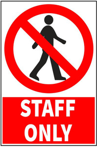 VAAIMAI Staff Only Sticker, 8X12 INCH, Red, Heat Protected, Vinyl, Fade ...
