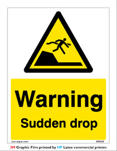 SUNSIGNS Sun-Signs - Warning Sudden Drop Signage, Size 400X600MM ...