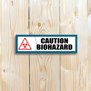 voorkoms Caution Biohazard Sign Board Sun Board For Medical 8x2 Inches ...