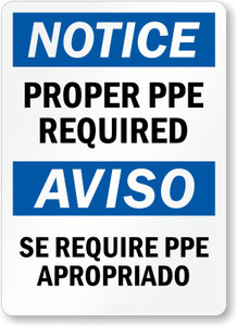 RLDigitalUnits NOTICE PROPER PPE REQUIRED SIGN BOARD Emergency Sign ...