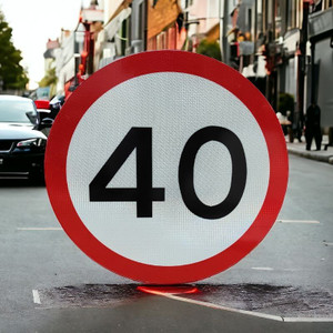 Signved Speed Limit Warning Board, Road Safety Signage, 64 cm x 64 cm ...