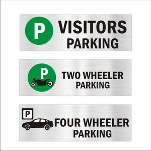 Mindcraftz Visitors Parking Two four Wheeler parking Acrylic sign board ...