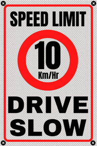 Ira Sign SPEED LIMIT, DRIVE SLOW, REFLECTIVE SIGNBOARD Emergency Sign ...