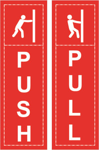 IDPZ Push Pull Door Sticker, Print On PVC Vinyl Waterproof Pack Of 8 ...