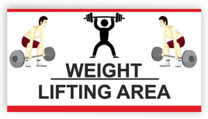 voorkoms Weight Lifting Area Sign Board For Gym, Gym Section Sign Board ...