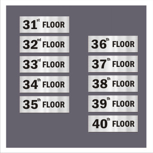 Mindcraftz Floor 31 to 40 Sign Board Silver Color Emergency Sign Price ...