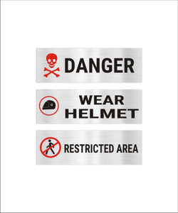 Mindcraftz Danger Wear Helmet Restricted Area Acrylic sign board ...
