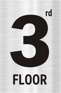 Mindcraftz Floor Number 3 Acrylic sign board silver color sticker Pack ...
