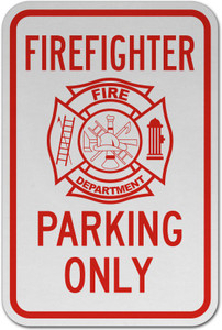 RLDigitalUnits FIREFIGHTER PARKING ONLY SIGN BOARD Emergency Sign Price ...