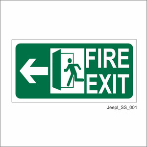 JEEPL FIRE EXT DOOR OPEN SIGNAGE | LEFT SIDE FIRE EXIT SIGNAGE | FOAM ...