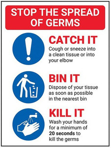 RLDigitalUnits STOP THE SPREAD OF GERMS SIGN BOARD Emergency Sign Price ...