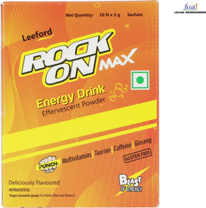 ROCK ON Max Energy Drink Powder | Instant Energy Boost with Caffeine ...
