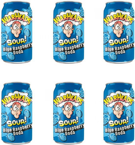 Warheads Sour Blue Raspberry Soda 355ml (Pack of 6 Cans X 355ml Each ...