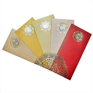 Peeplvalue Pack of 30 Designer shagun envelope with one rupee coin ...