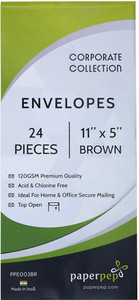 Paper Pep Business Envelope 120GSM 11"X5" Kraft Set Of 24 Envelopes ...