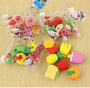 Flipkart.com | funfixr 3 x Packet Cute Eraser Fruit Style Eraser Set ...