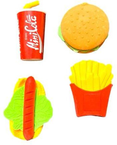 Flipkart.com | LDE 3D Cute Fast Food Eraser Rubber Set With 2 Pearl ...