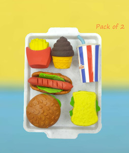 Flipkart.com | VINMOT Fast Food Eraser Set Burger Hotdog and more (Pack ...
