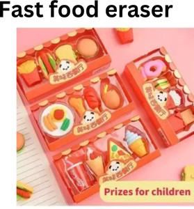 Flipkart.com | easa Cute Eraser Set Mini Fast Food Shape Erasers Non ...