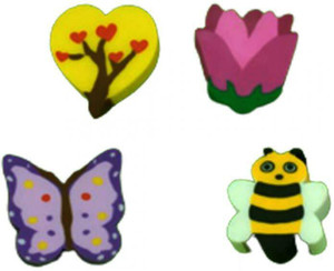 Flipkart.com | Partywala Butterfly , Bee ,Heart & Rose Shape Eraser ...