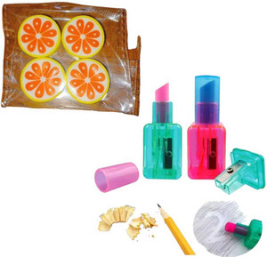 Flipkart.com | LDM Combo Of Cute 3D Eraser & 2 IN 1 Sharpener In Nail ...