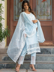 snizvi Solid Kurta, Palazzo & Dupatta Set - Buy snizvi Solid Kurta ...