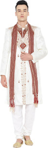 SG LEMAN SGR-GOLDEN-150-CREAM Embroidered Sherwani Price in India - Buy ...