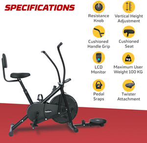 fatbrn FB 2104 Air Bike with Moving and Stationary Handles, Twister ...
