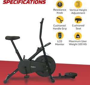 fatbrn FB 2003 Exercise Cycle Stationary Handles with Twister & Pushup ...