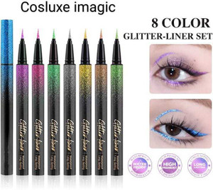 COSLUXE IMAGIC Beauty Glitter Eyeliner Set | 8 colors Eyeliner ...