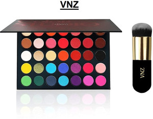 vnz FB Eyeshadow Palette (35 Glazed Shade Color) with Foundation ...