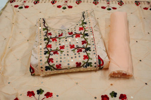 Prutha Fashions Silk Blend Self Design Salwar Suit Material Price in ...