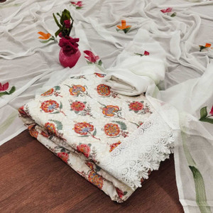 Krishani Creation Cotton Blend Self Design Kurta & Churidar Material ...