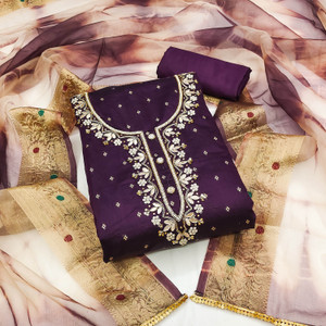 Kimisha Modal Embellished Salwar Suit Material Price in India - Buy ...