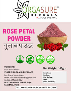 ORGASURE 100% natural rose powder 100gm - Price in India, Buy ORGASURE ...