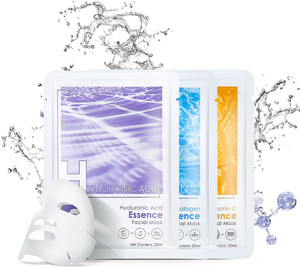 MINISO Facial Sheet Masks for Glowing Skin,Natual Sheet Mask Combo Pack ...