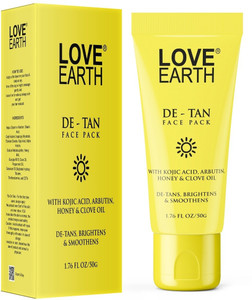 LOVE EARTH De-Tan Face Pack For Instant Tan Removal | Brightens ...