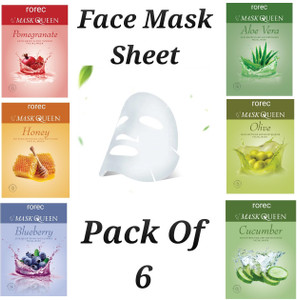 rorec MASK QUEEN Skin Moisturize,Glowing Facial Sheet Mask Combo Pack ...
