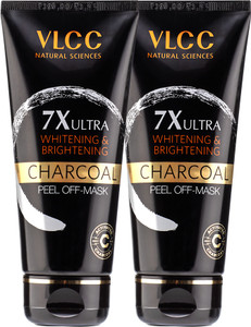 VLCC 7X Ultra Whitening & Brightening Charcoal Peel Off Mask (Pack of 2 ...